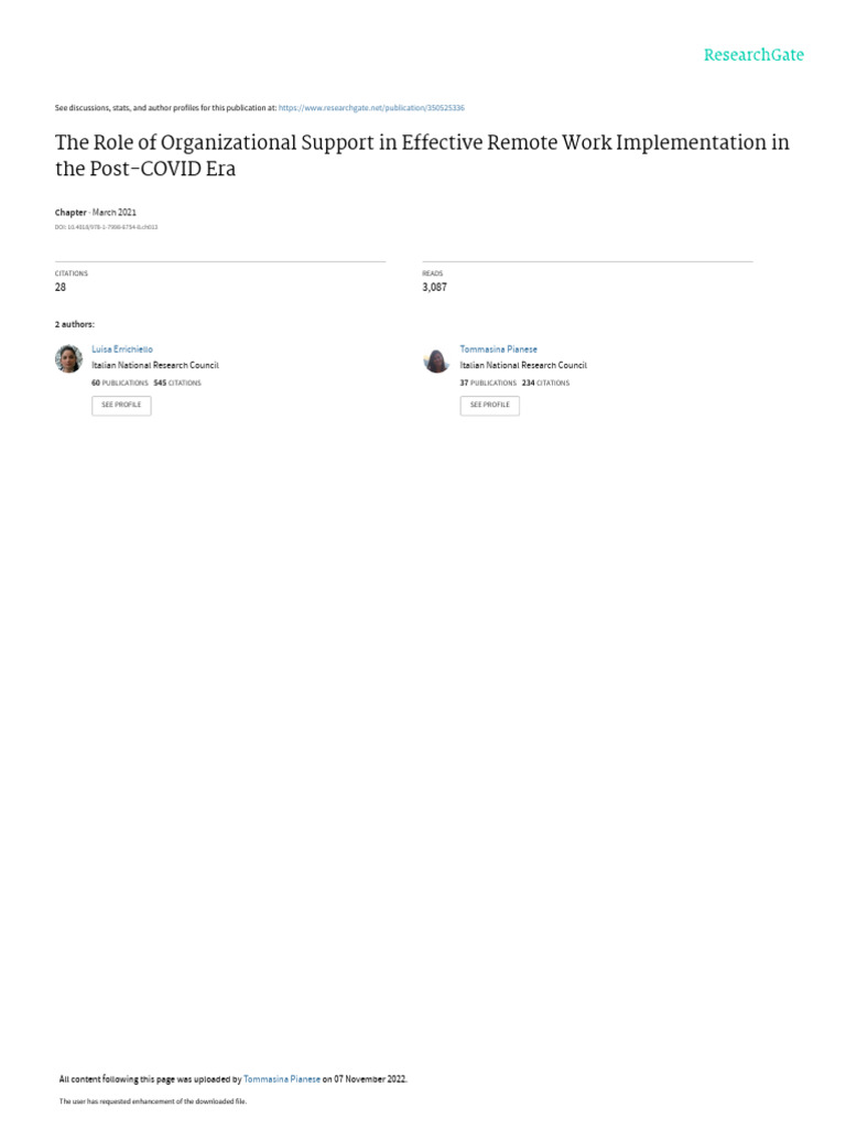 2021 - IGIChapt13The Role of Organizational Support in Effective Remote ...