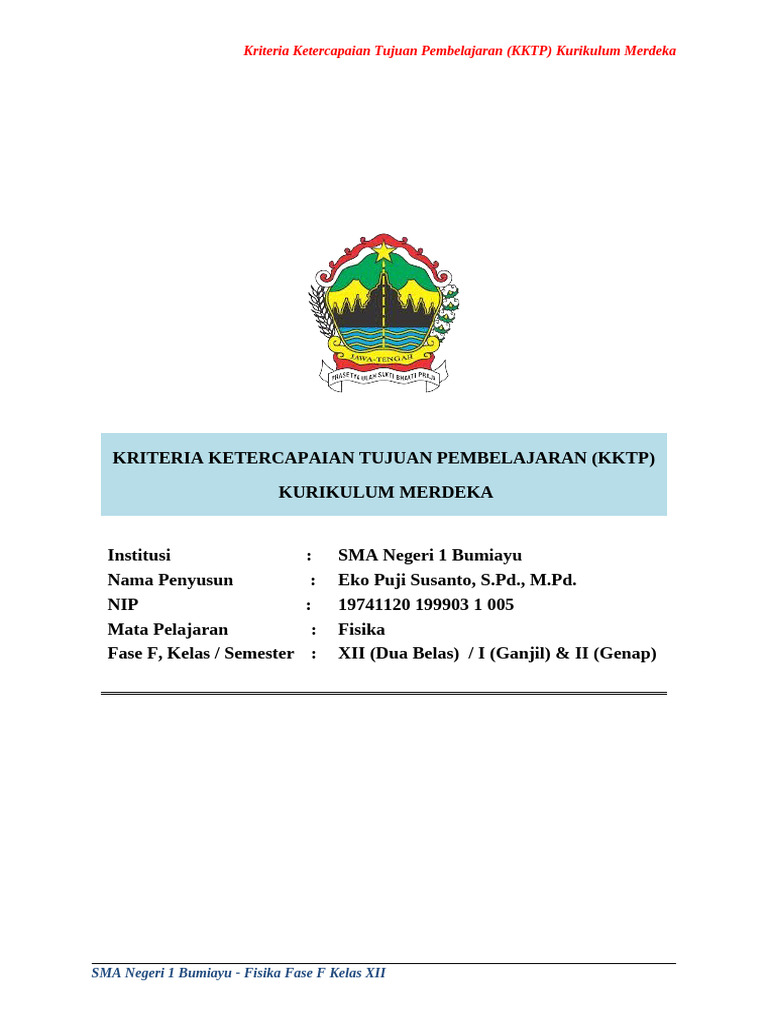 KKTP Kurikulum Merdeka | PDF