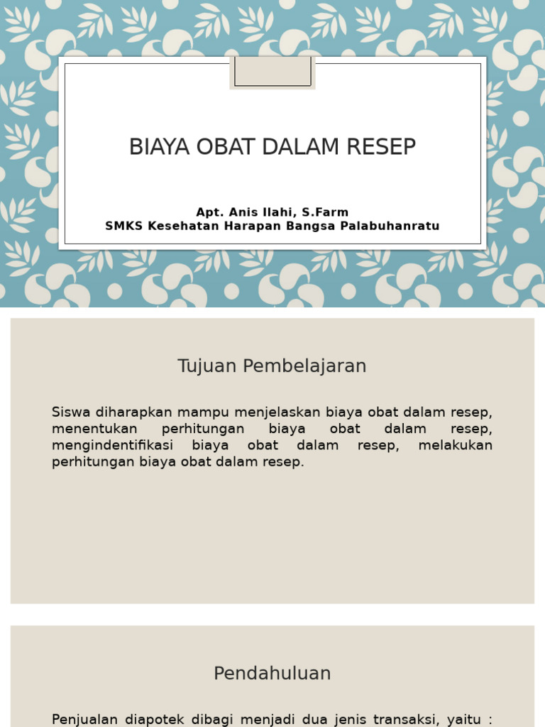 Biaya Obat Dalam Resep | PDF
