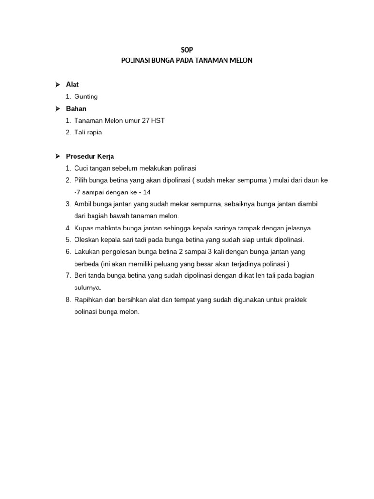 Sop Polinasi | PDF
