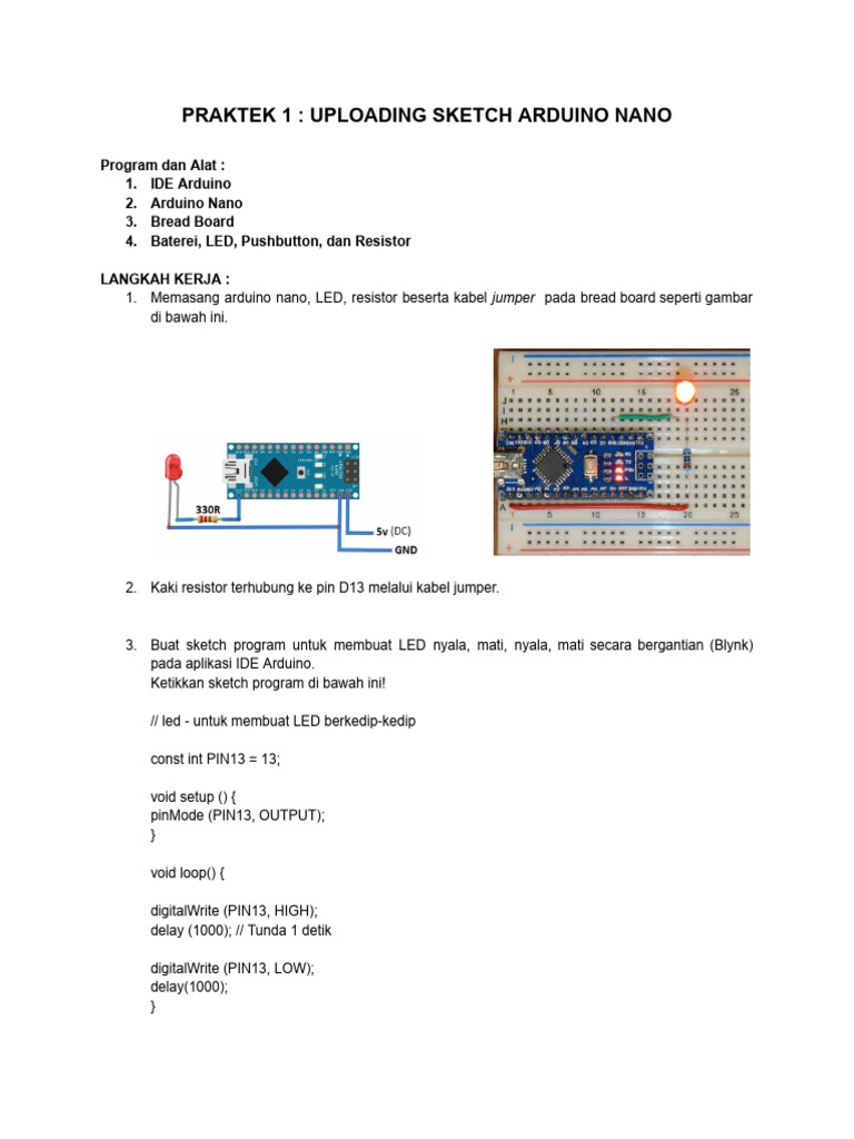 Praktek 1 - Uploading Sketch | PDF | Computers | Technology & Engineering