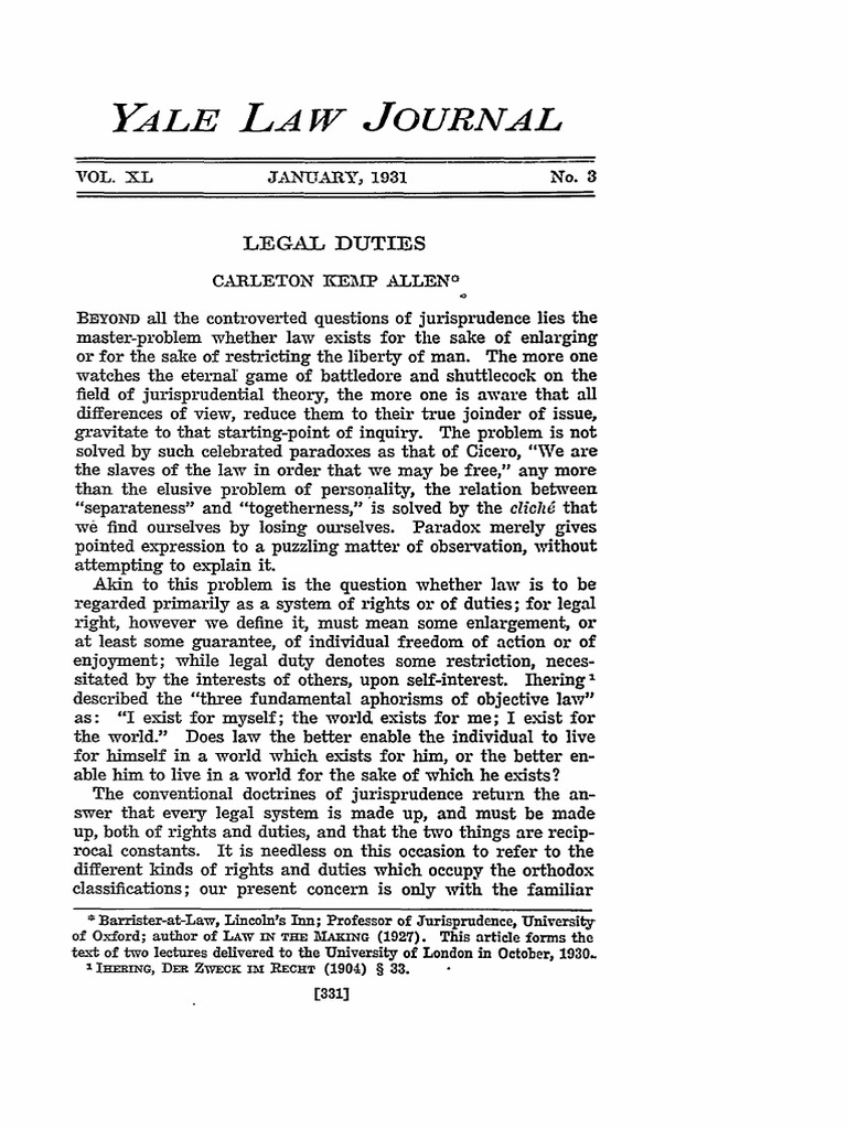 Legal Duties | PDF