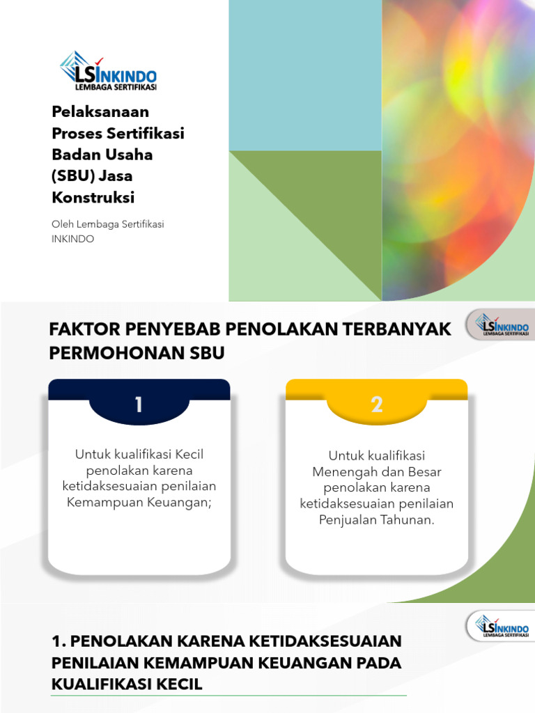 Pelaksanaan Proses Sertifikasi Badan Usaha (SBU) Jasa Konstruksi - 20240520 | PDF