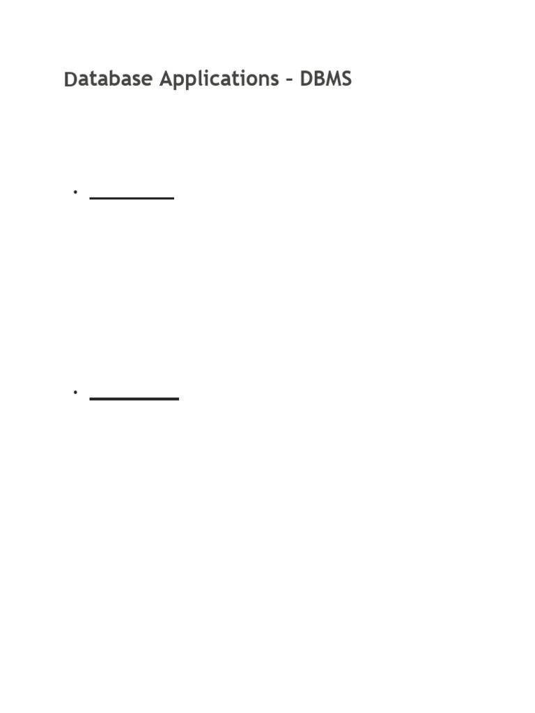 DBMS - Database Applications and File System | PDF