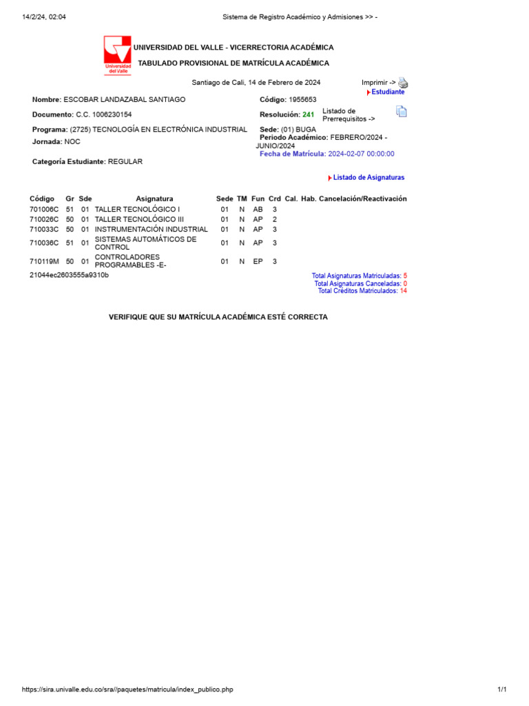 Sistema de Registro Académico y Admisiones | PDF