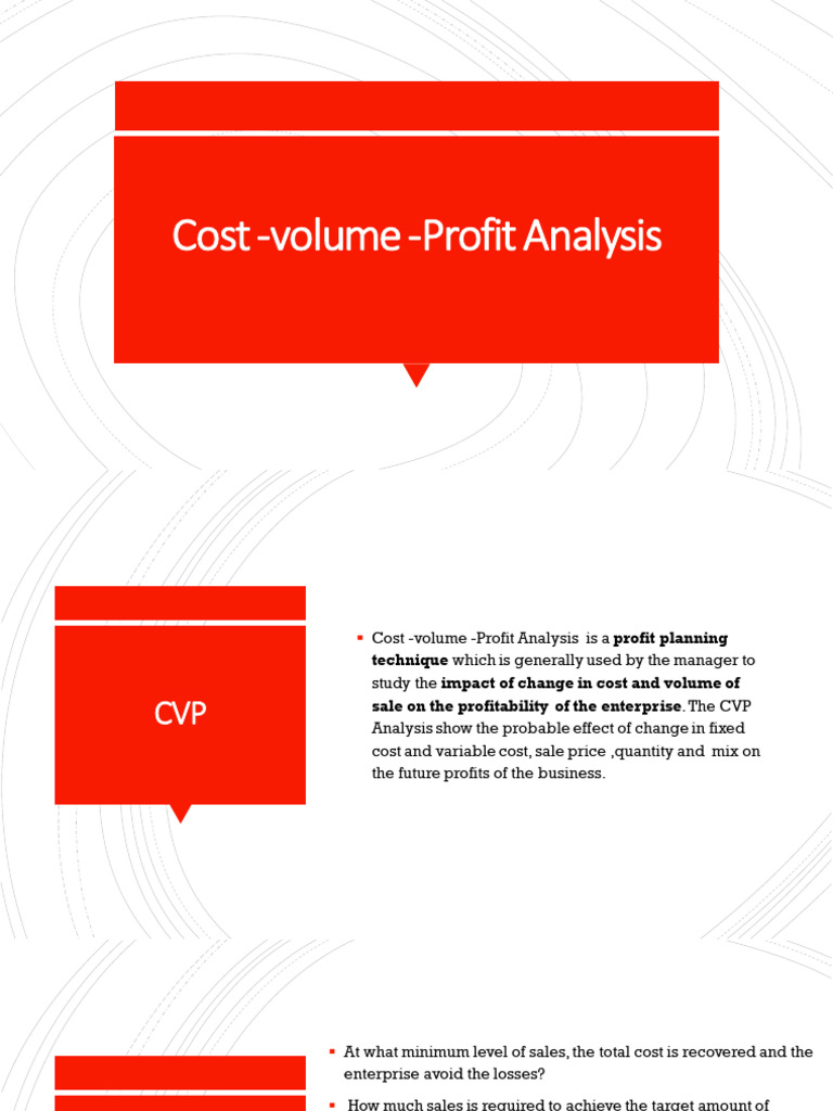 CVP Analysis | PDF | Profit (Economics) | Financial Economics
