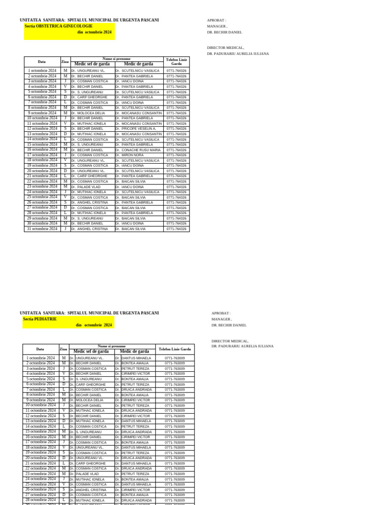 Lista Garzi Octombrie 2024 | PDF