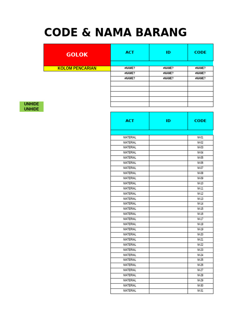 Masterlist Data Gudang 30 - 082657 | PDF