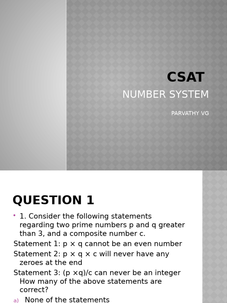 Number System-1 | PDF