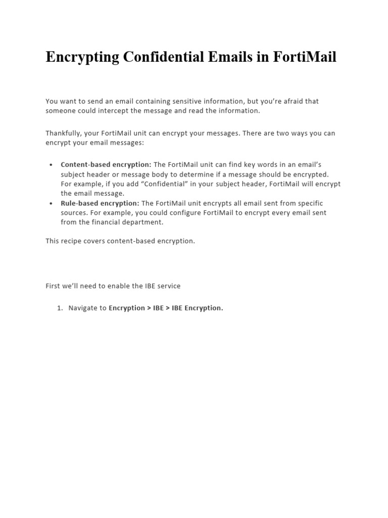 Encrypting_Confidential_Emails_in_FortiMail | PDF Encrypting_Confidential_Emails_in_FortiMail | PDF