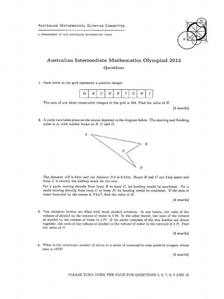 AIMO 2012 Problems | PDF