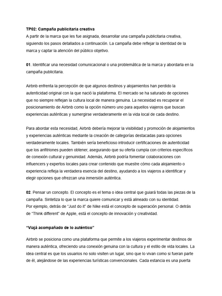 TP02: Campaña Publicitaria Creativa | PDF
