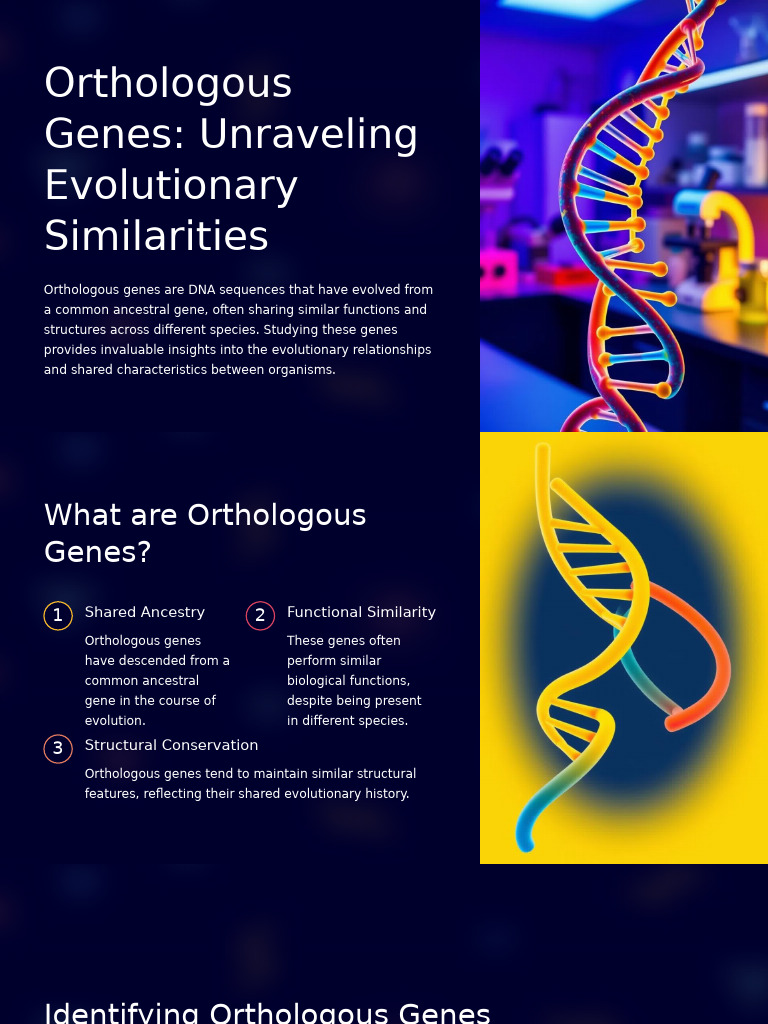 Orthologous Genes Unraveling Evolutionary Similarities | PDF