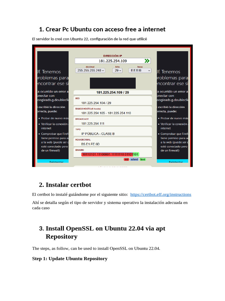 Inst Openssl y Certbot | PDF