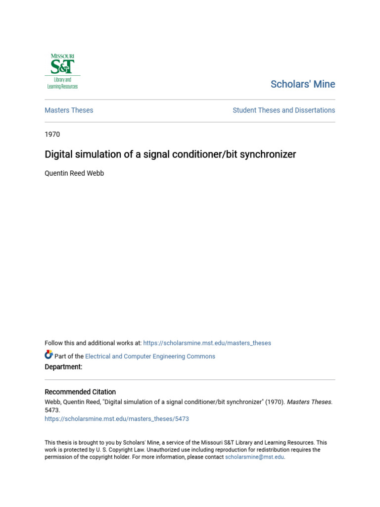 Digital Simulation of A Signal Conditioner - Bit Synchronizer | PDF