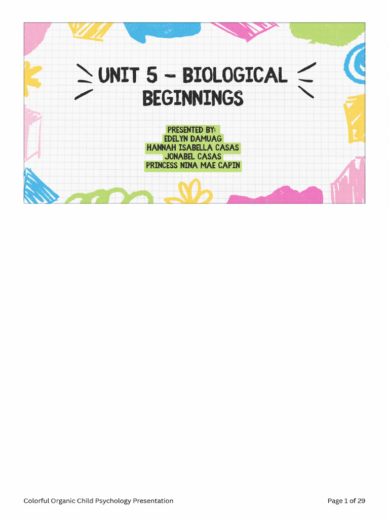 Damuag Unit5 Biological Beginnings | PDF