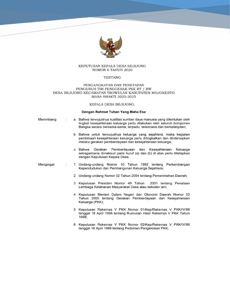 SK PKK RT RW | PDF