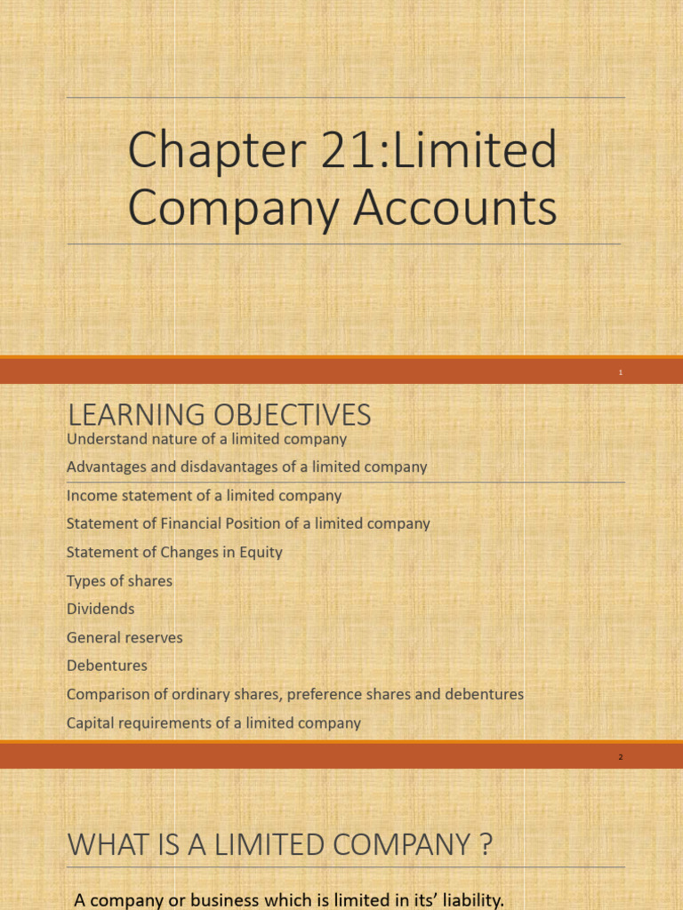 Chapter 21 Limited Company Accounts | PDF