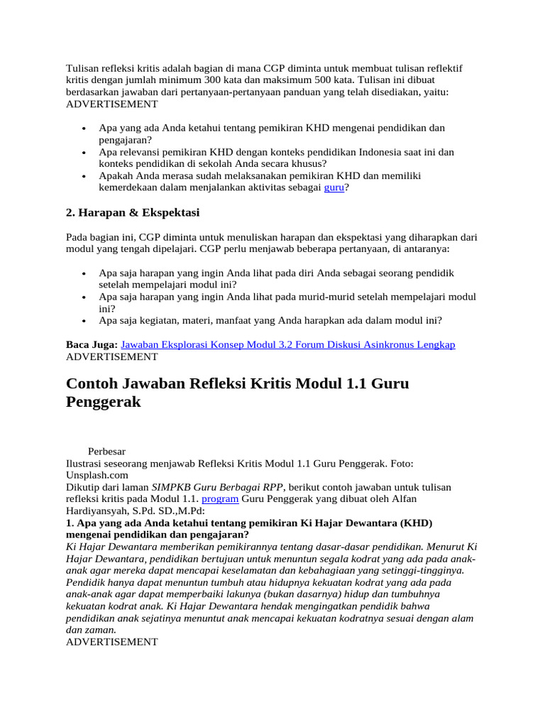 Contoh Refleksi | PDF