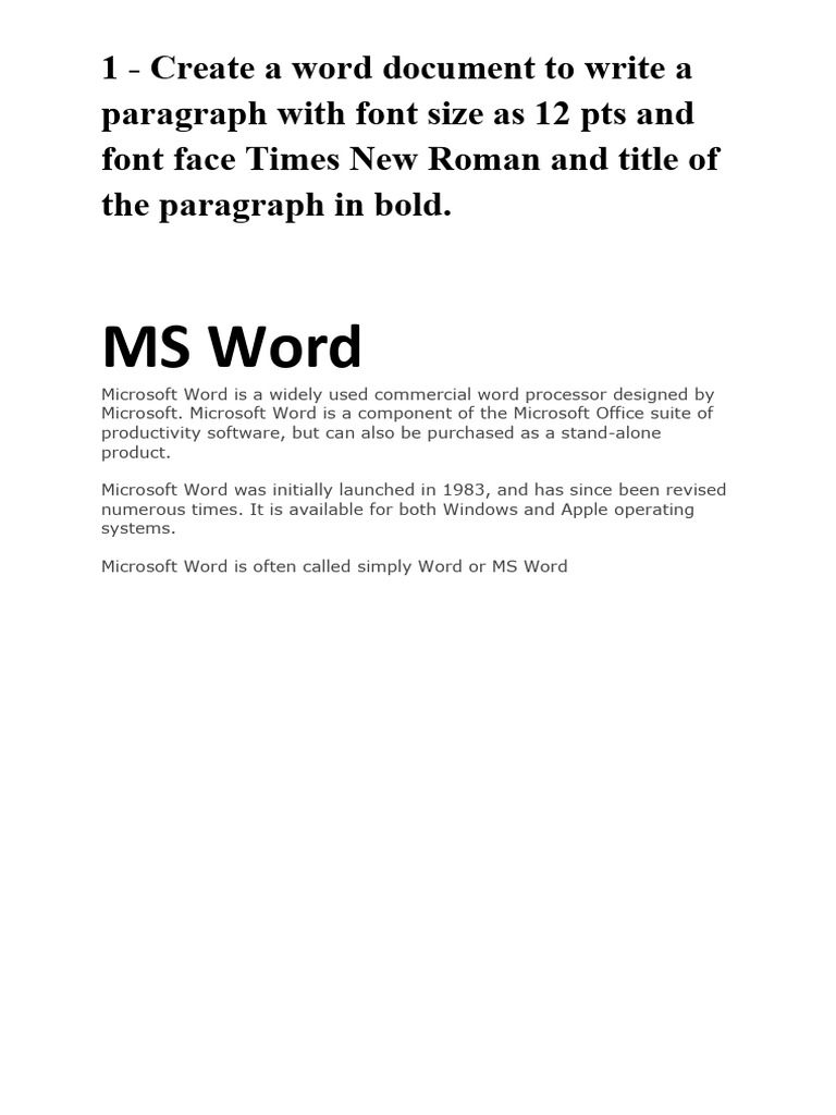 MS Word Assignment 1 1 | PDF