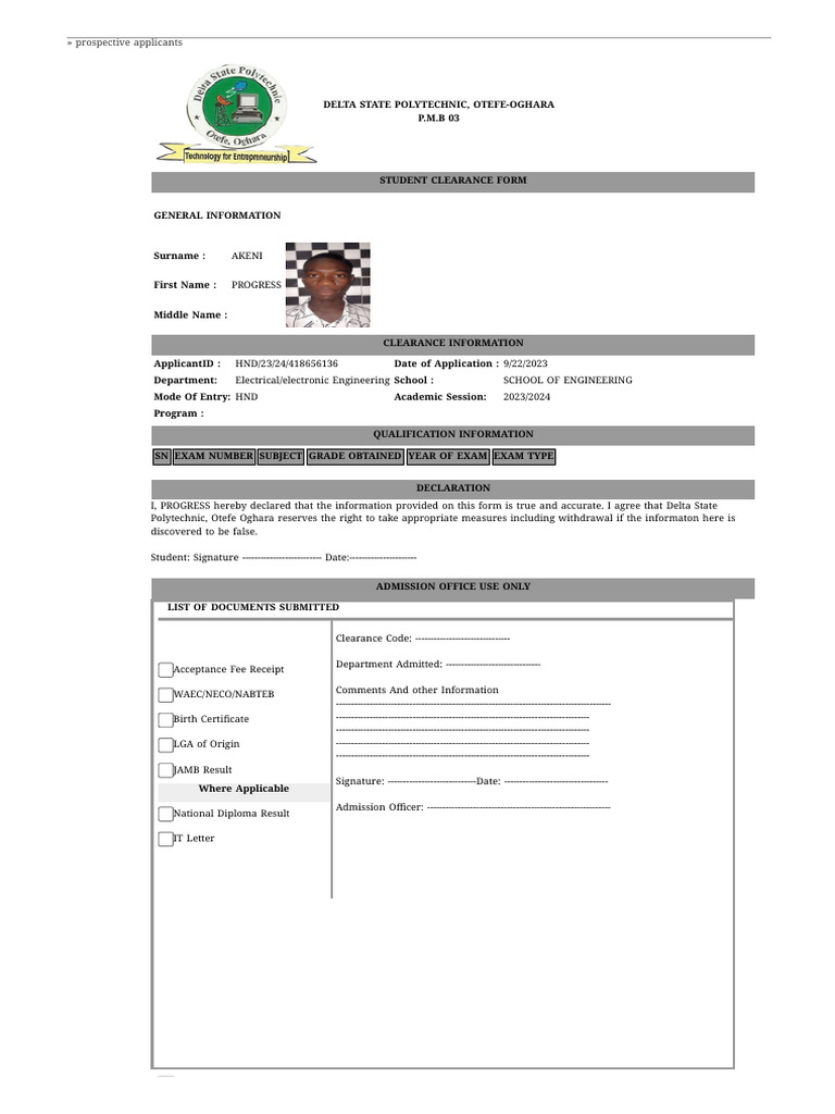 Clearance Form | PDF