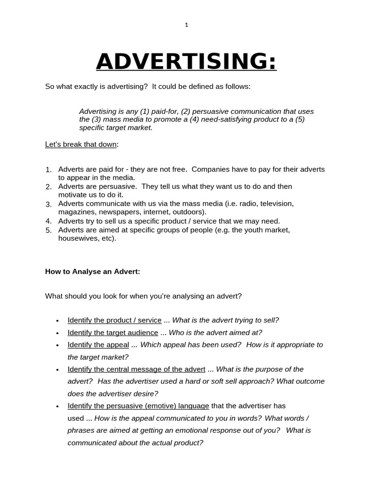 Advertising Notes 2013 | PDF
