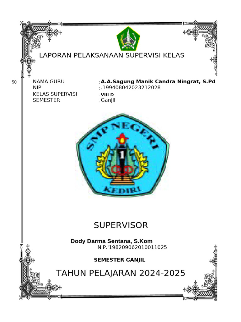 FORMAT SUPERVISI GANJIL 2024-2025 - Sagung Manik | PDF