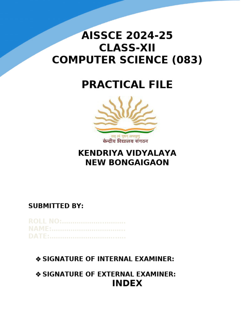 PRACTICAL FILE-XII-2024-25 | PDF PRACTICAL FILE-XII-2024-25 | PDF