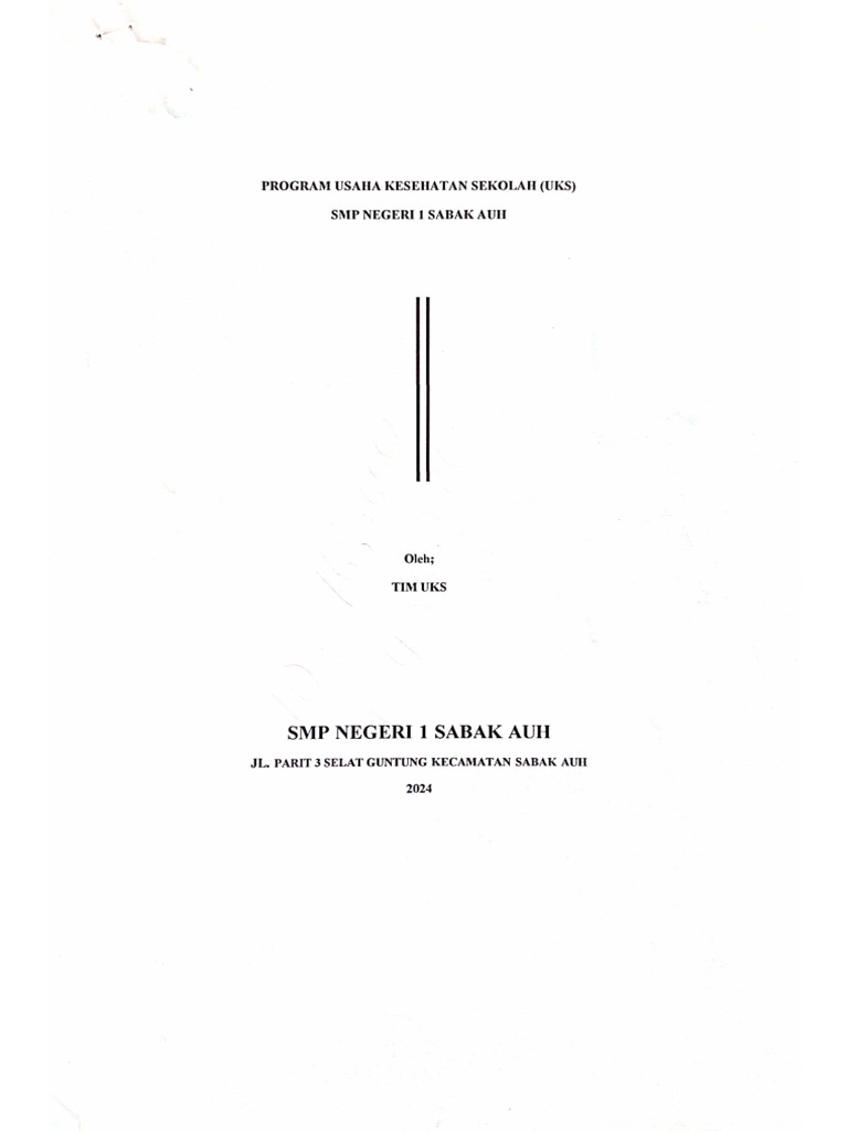 Program UKS SMP Negeri 1 Sabak Auh | PDF