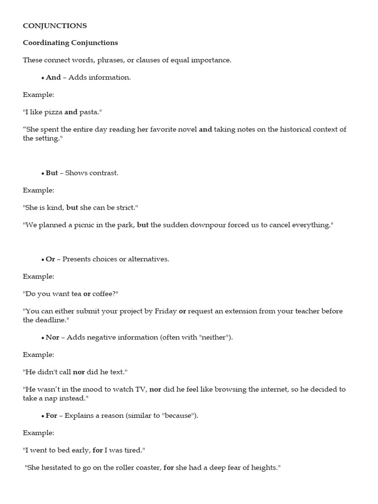 CONJUNCTIONS | PDF