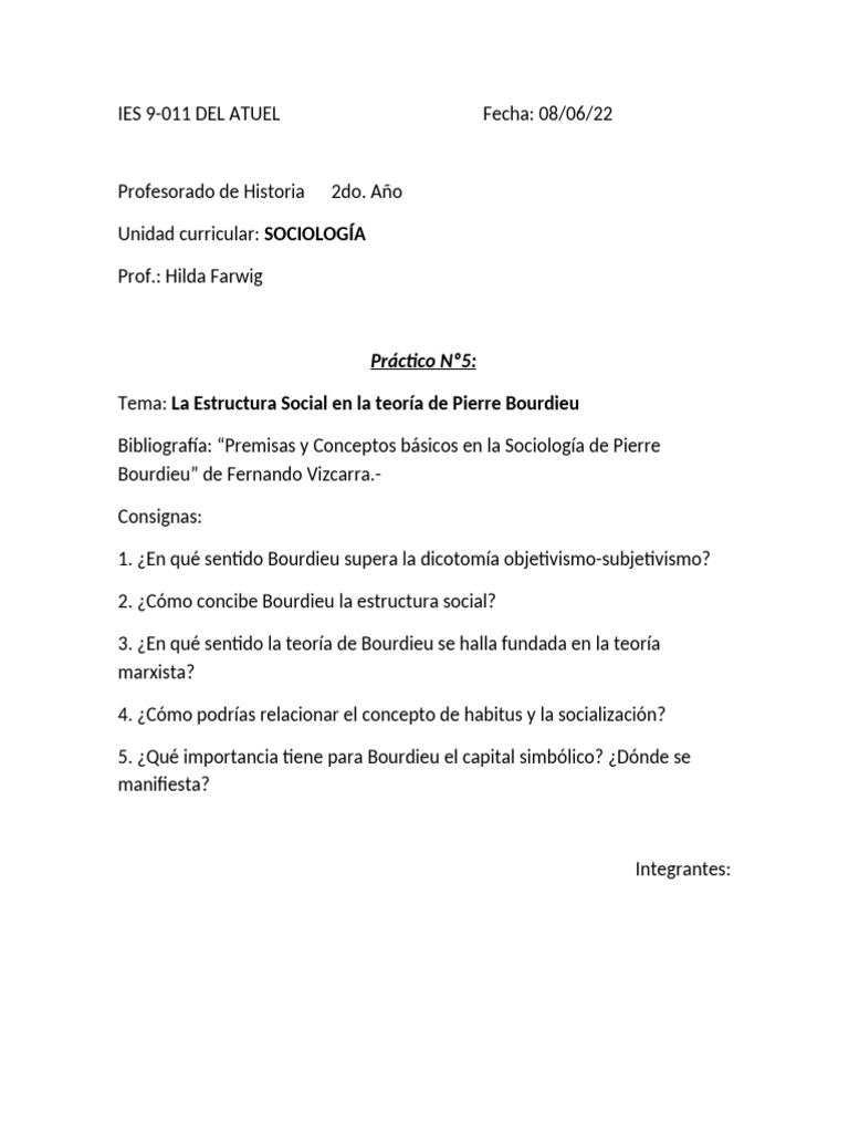 Práctico 5 P Bourdieu | PDF