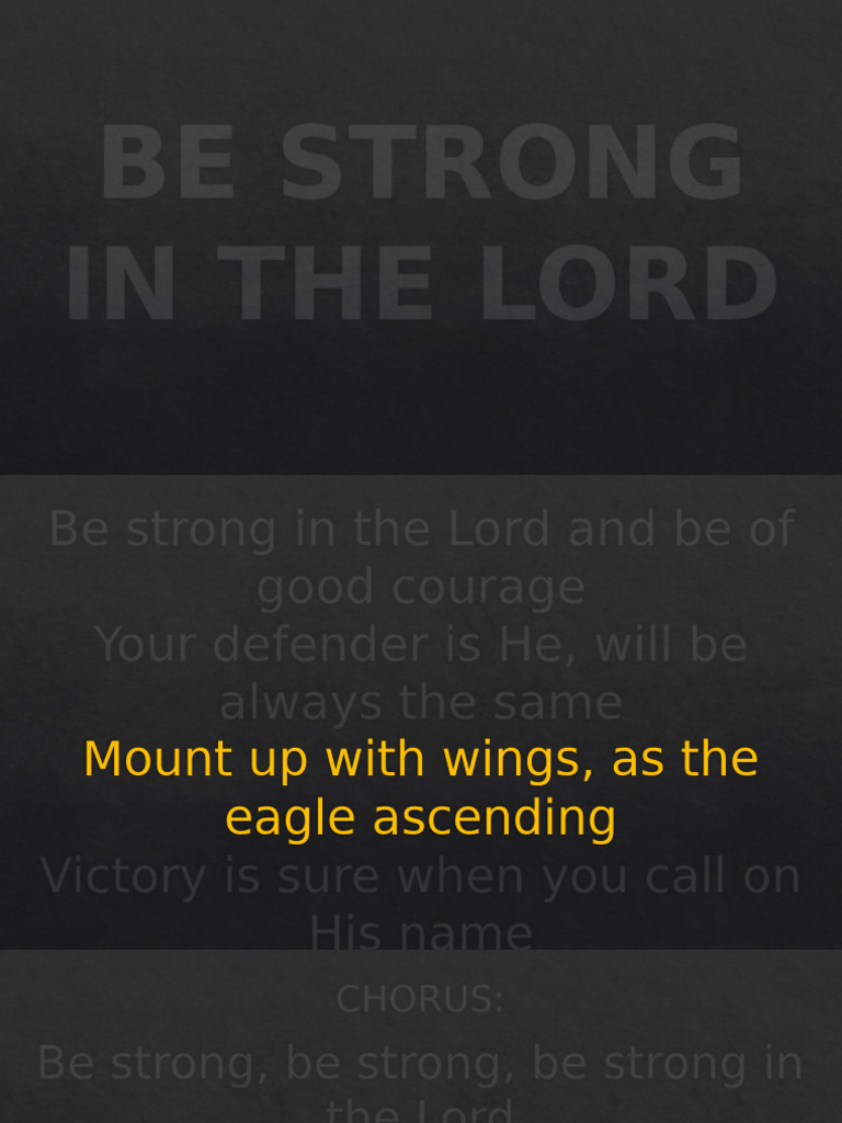 Be Strong in the Lord Hymn Lyrics | PDF