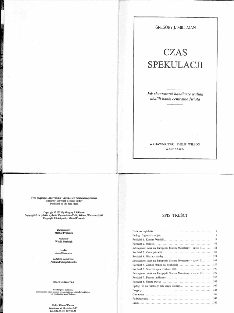 Gregory J. Millman - Czas Spekulacji | PDF