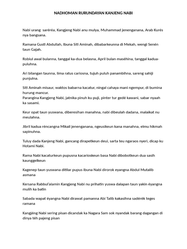 Nadhoman Rurundayan Nabi | PDF