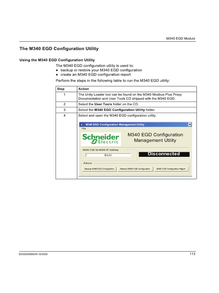 M340 EGD Configuration Utility | PDF