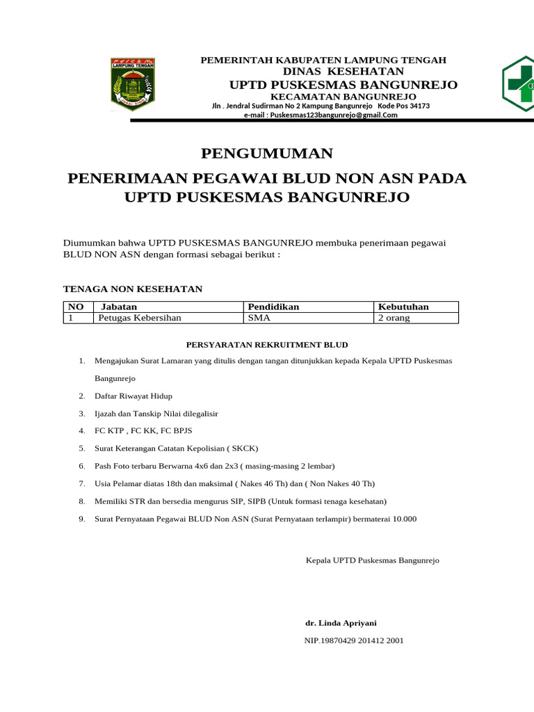 Pengumuman Rekrutmen | PDF