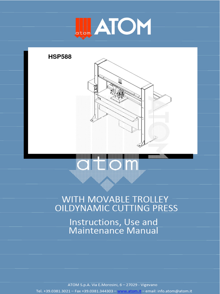 ATOM HSP 588 Series Operating Manual | PDF