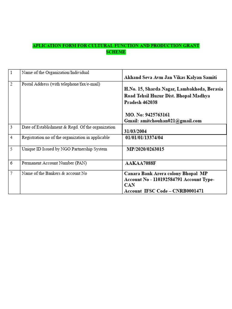 Aplication With Proposal Akhand | PDF