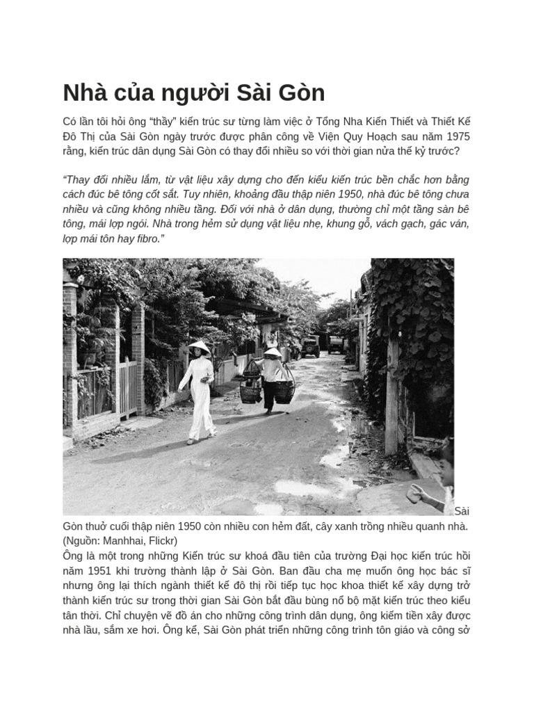 Nhà C A Ngư I Sài Gòn | PDF