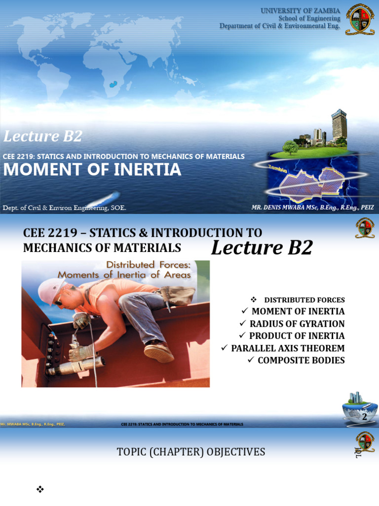 Lecture B2 - Moment of Inertia | PDF | Beam (Structure) | Bending