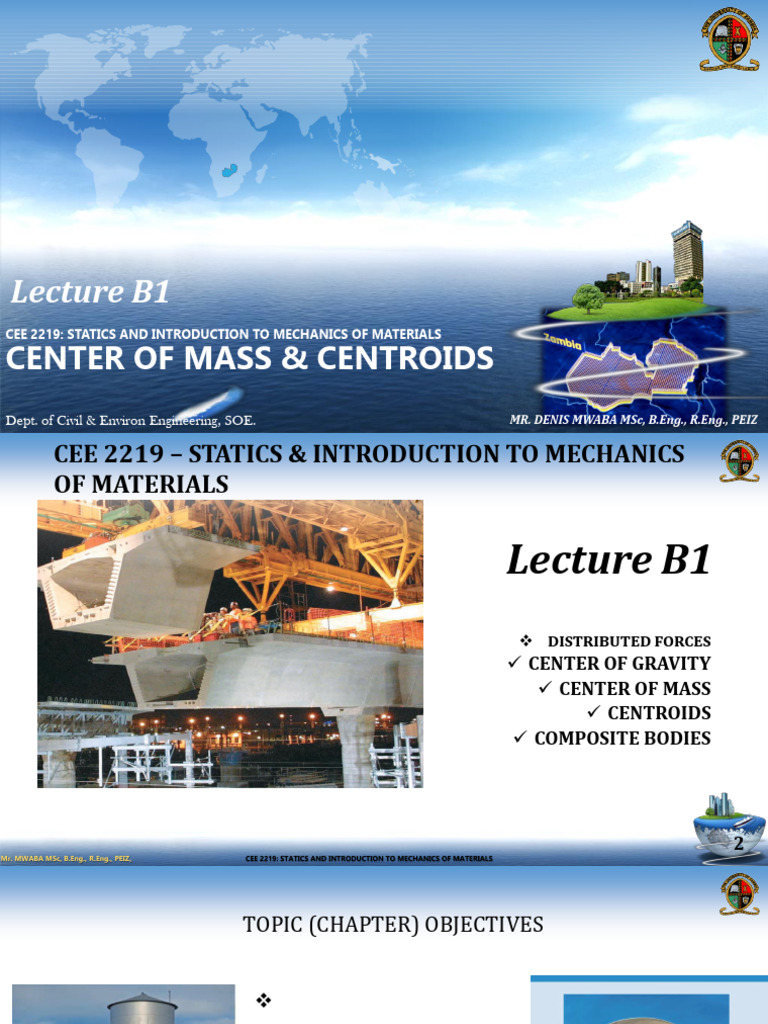 Lecture B1 - Center of Gravity and Centroids | PDF