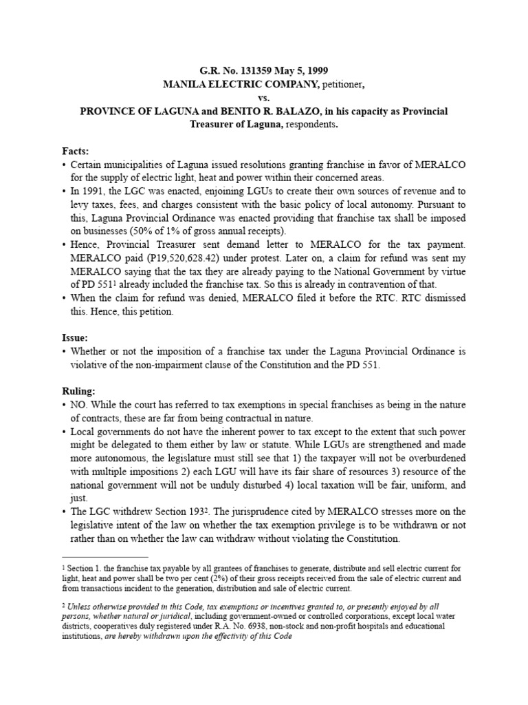 2 - MERALCO Vs Province of Laguna | PDF
