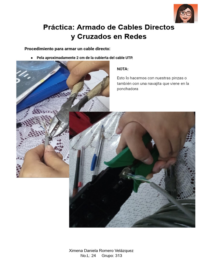 Práctica - Armado de Cables Directos y Cruzados en Redes | PDF