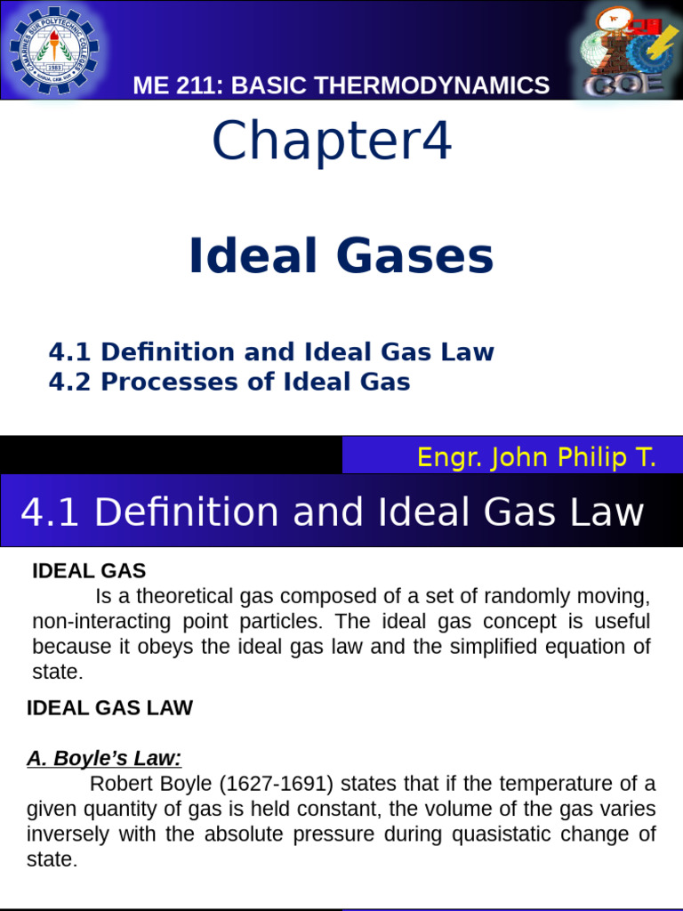 Chapter 4- Ideal Gases | PDF