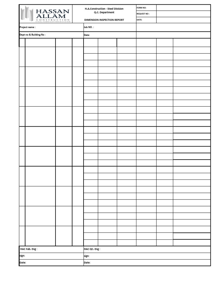 (FM-03) DIMENSION INSPECTION REPORT | PDF