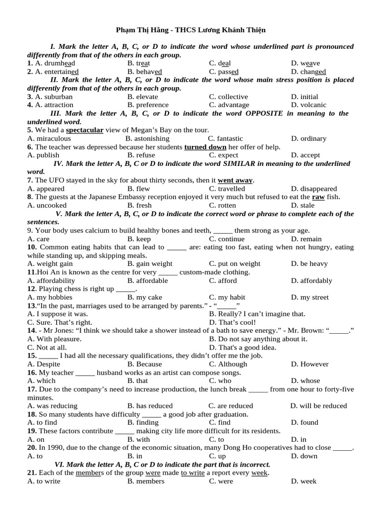 THCS LƯƠNG KHÁNH THIỆN 1 | PDF