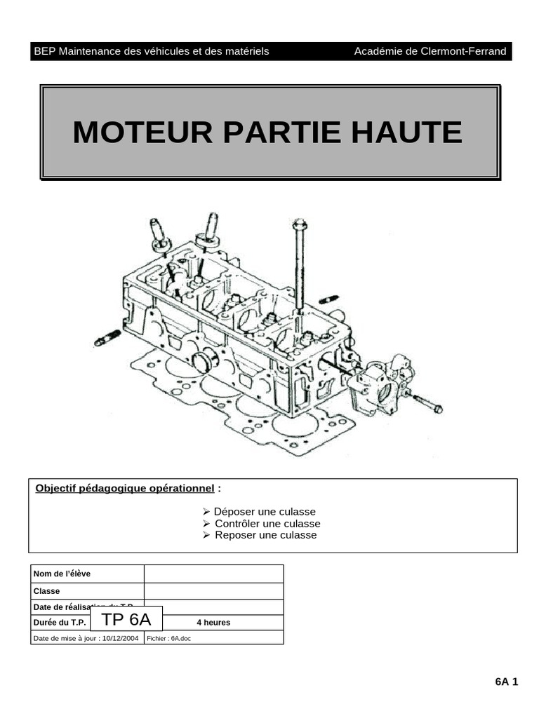 6A Moteur Partie Haute | PDF
