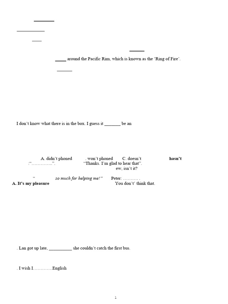 TỔNG HỢP CẦN NHỚ PART 1 KEY | PDF
