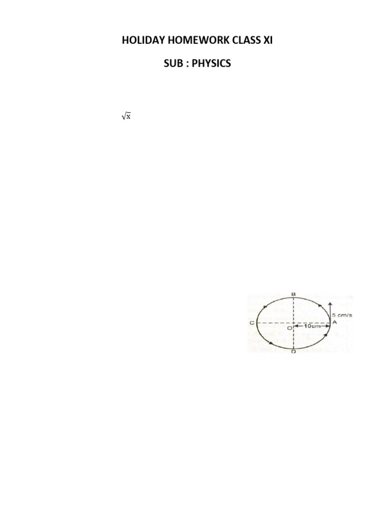 Fiziks HHW Class Xi | PDF