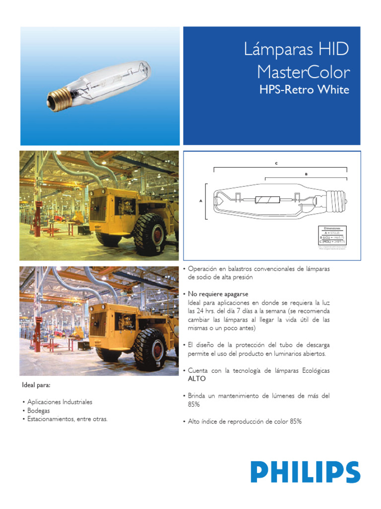 Lámparas HID MasterColor HPS-Retro White | PDF